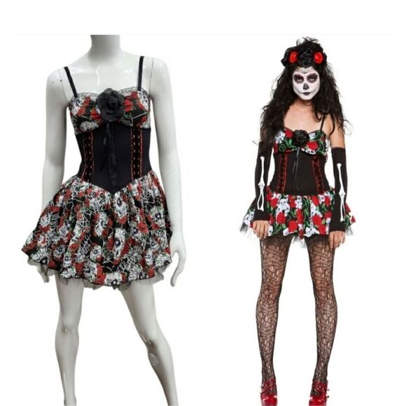 Lip Service | Dresses | Day Of The Dead Sugarskull Costume Womens Xl ...